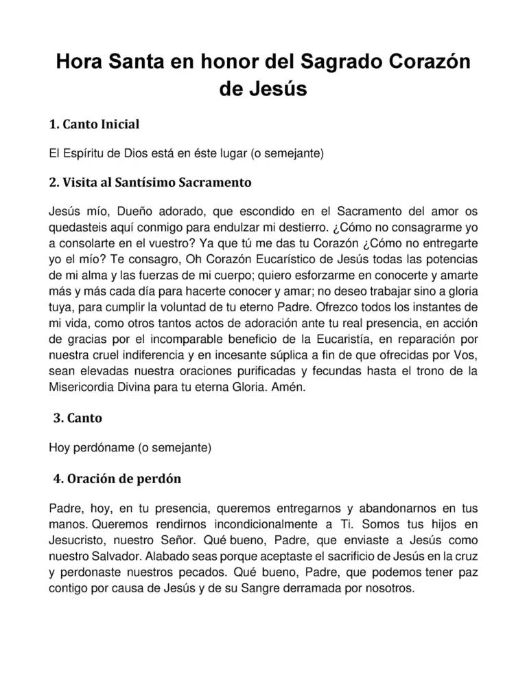 Hora Santa con el Sagrado Corazón de Jesús - Guía y Oraciones